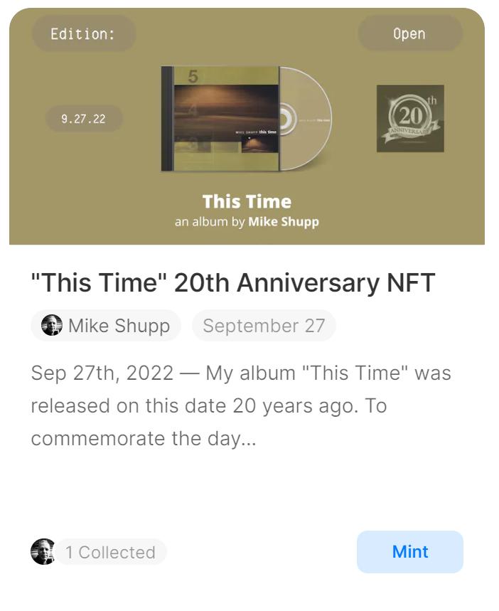 "This Time" 20th Anniversary - Mike Shupp